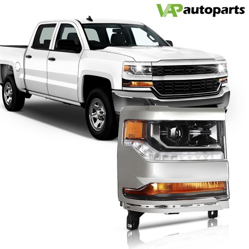 2016-2019 Chevy Silverado 1500 Chrome Housing Headlight Assembly Right ...