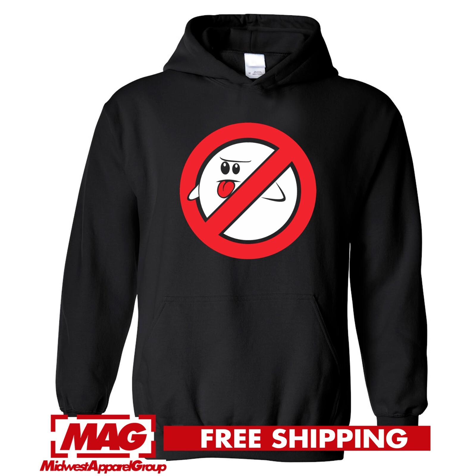 BAN BOO THE GHOST-BUSTERS HOODIE Parody Sweatshirt Nintendo Super Mario ...