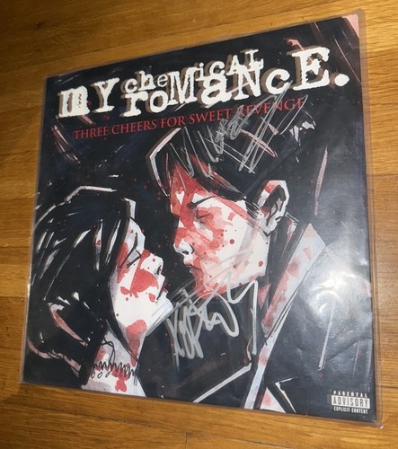 My Chemical Romance Three Cheers Vinyl Signed By Frank Iero Mikey Way ...