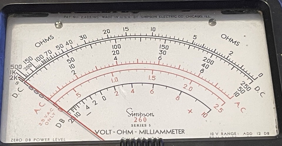 Simpson 260 Series 5 Volt, Ohm, Milliammeter, Multimeter (100% Tested ...