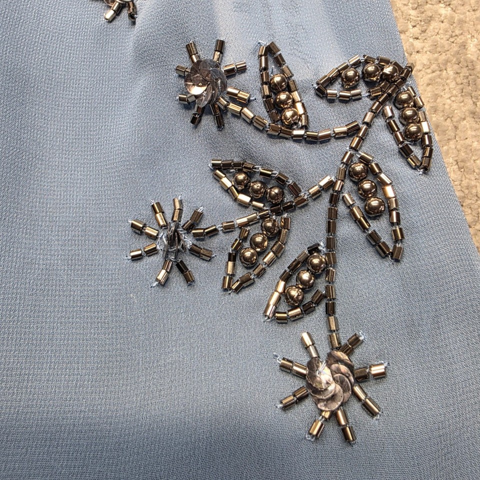 Attic Salt Handcrafted Blue Beaded Kimono Cardigan Boho Festival Size M ...