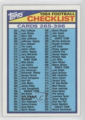 1984 Topps Checklist #396 | eBay