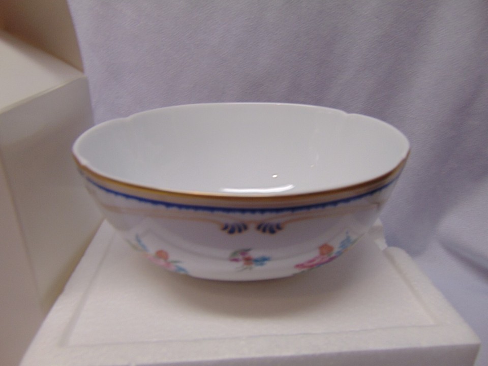 NIB Lenox Abigail Adams Bowl Scalloped Gold Rimmed Oval Floral ...