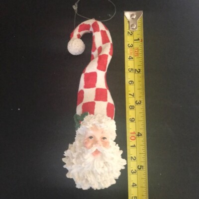 Santa Claus Vintage Christmas Ornament. Elongated Santa Poly Resin 2 | eBay