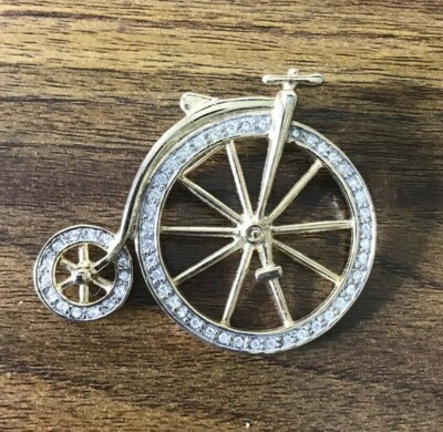 Vintage Small UNICYCLE Pin Brooch Detailed rhinestones | eBay