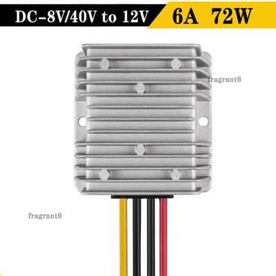 DC 8V-40V to 12V 6A 72W Voltage Reducer Automatic Buck Boost Converter ...