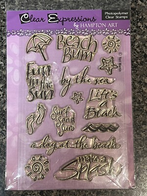 Clear Expressions By Hampton Art Beach Bum Photopolymer Stamp Set NEW ...