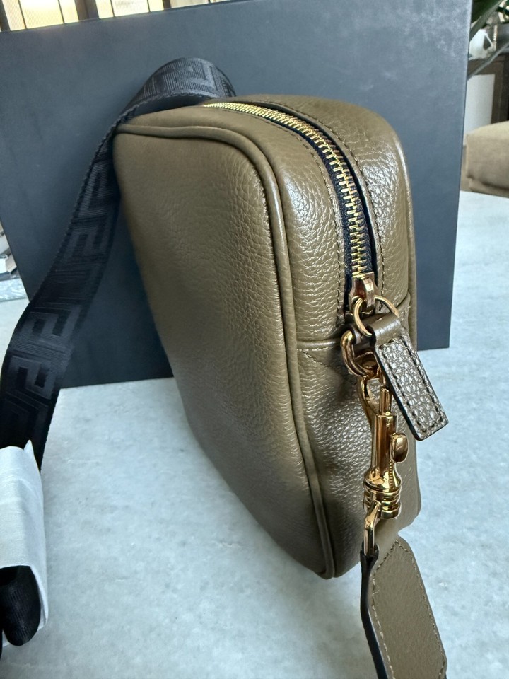 VERSACE 1002885 Small Olive Green Leather Medusa Shoulder Bag Crossbody ...