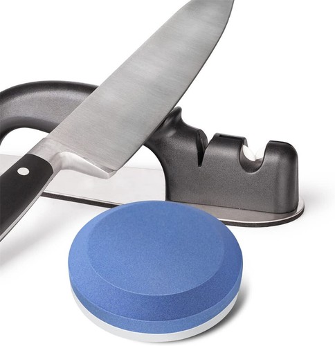 Round Sharpening Stone Dual Grit Axe Edge Blade Hand Tool Puck ...