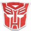 Transformers Autobot Face Red Logo Embr. 3.5" Tall x 3.5" Wide Iron On ...