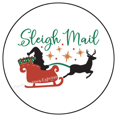 SLEIGH MAIL CHRISTMAS ENVELOPE SEALS LABELS STICKERS PARTY FAVORS | eBay