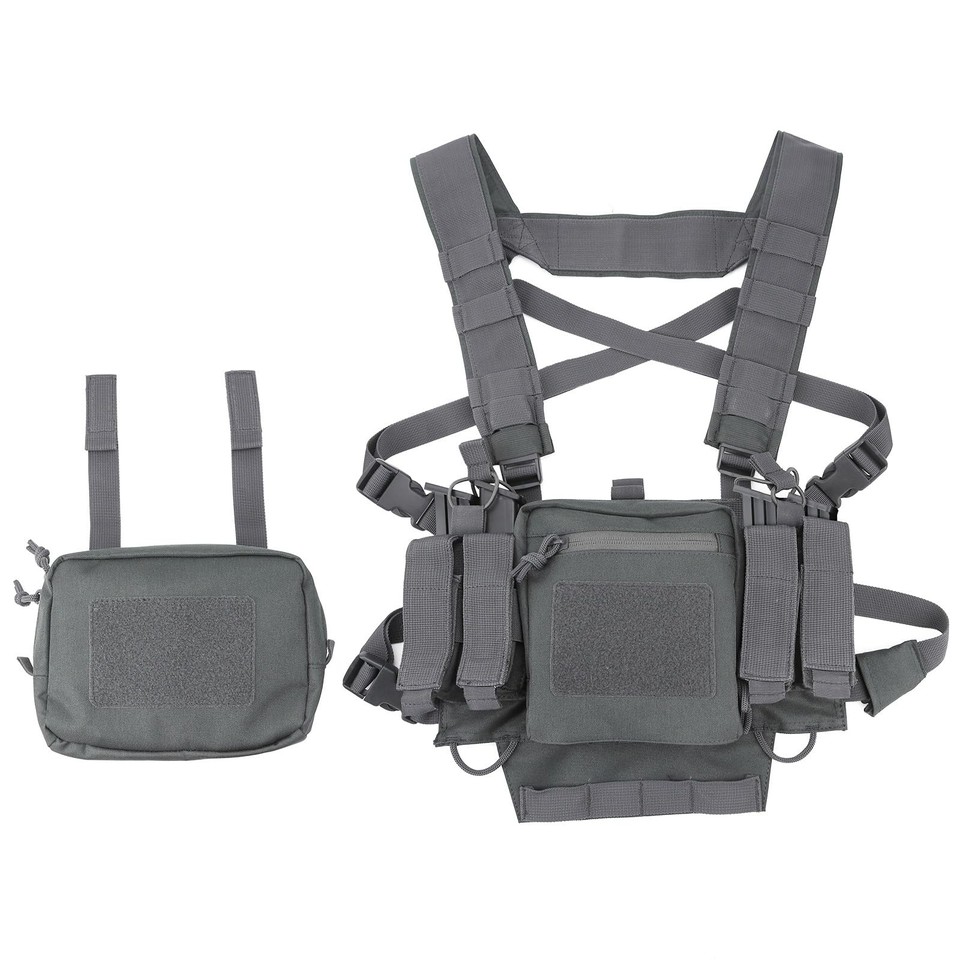 Tactical Chest Rig with Mag Pouches - Grey | eBay