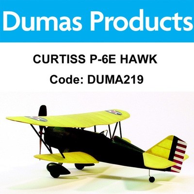 DUMAS 219 CURTISS P-6E HAWK WALNUT SCALE 17.5 INCH WINGSPAN RUBBER ...