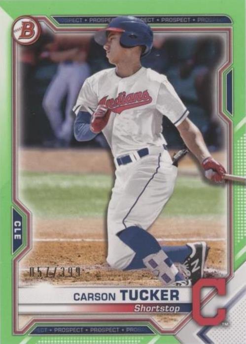 2021 Bowman - Prospects Carson Tucker #BP-77 Neon Green Border /399 (RC ...