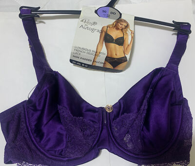 M&S ROSIE AUTOGRAPH LUXURIOUS SILK & LACE Underwired BALCONY Bra In ...