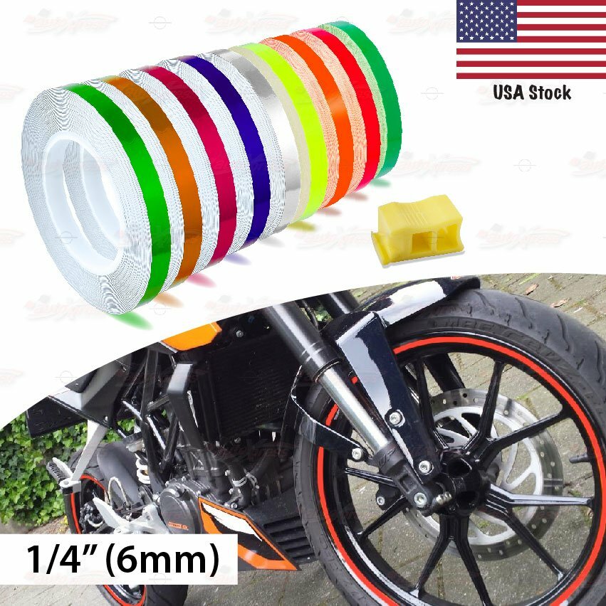 1/4" 6mm PIN STRIPE Car Motorcycle WHEEL RIM Tape Decal Vinyl Stickers ...
