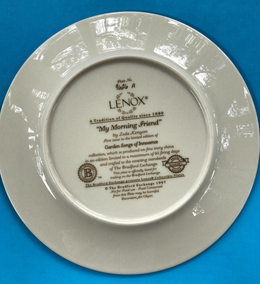 Lenox plate My Morning Friend by Zula Kenyon - 1st in Garden Songs of ...