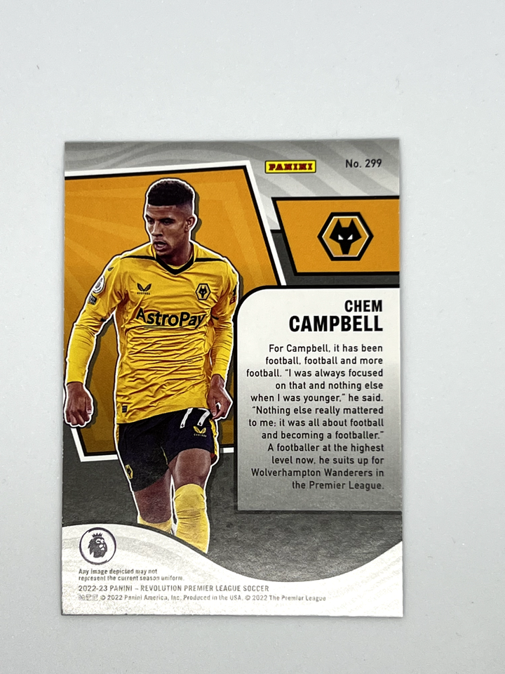 2022-23 Panini Revolution EPL Chem Campbell BASE RC #299 Wolverhampton ...