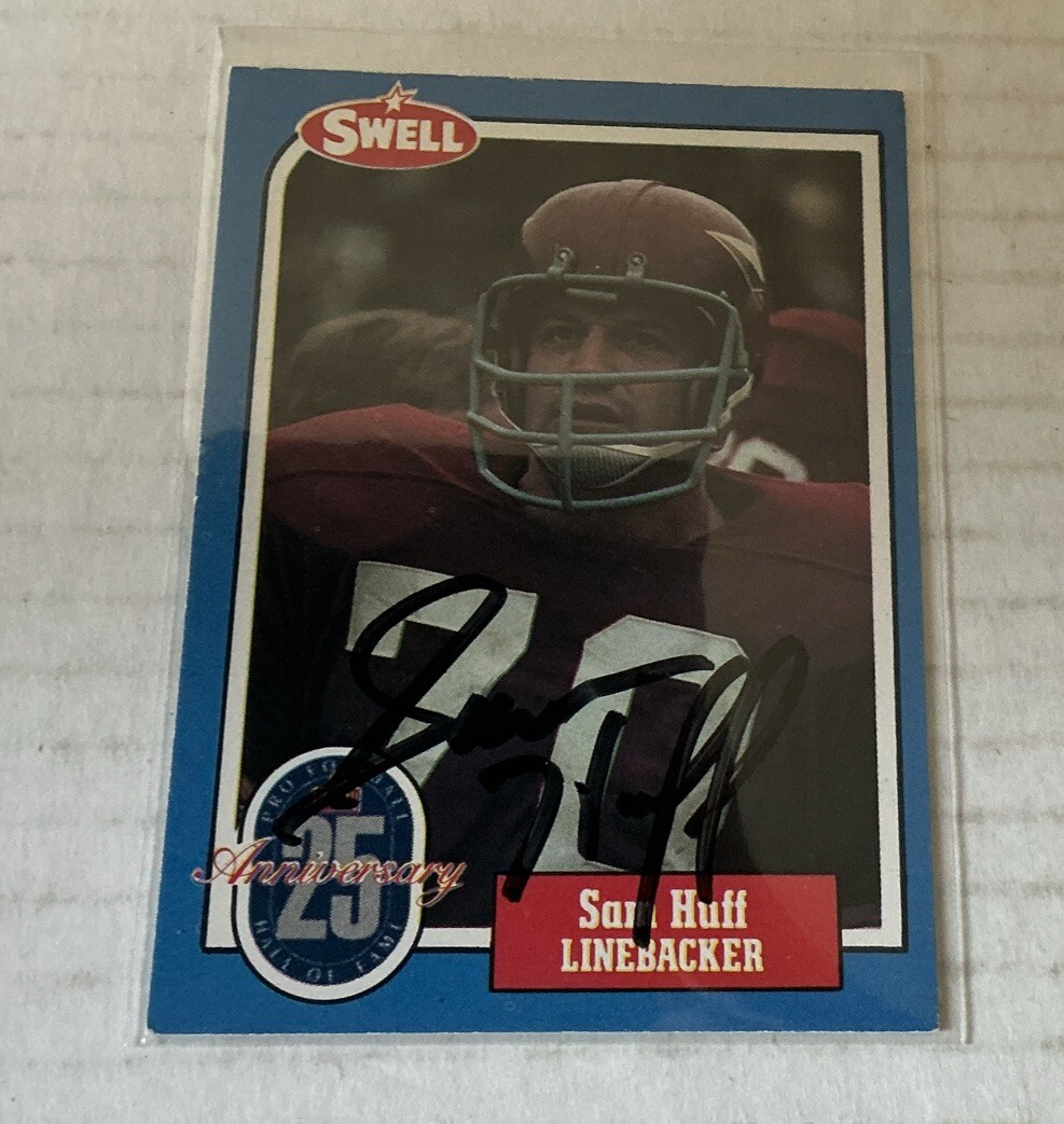 1988 Swell Football Greats Hall of Fame - #57 Sam Huff Hand Signed ...