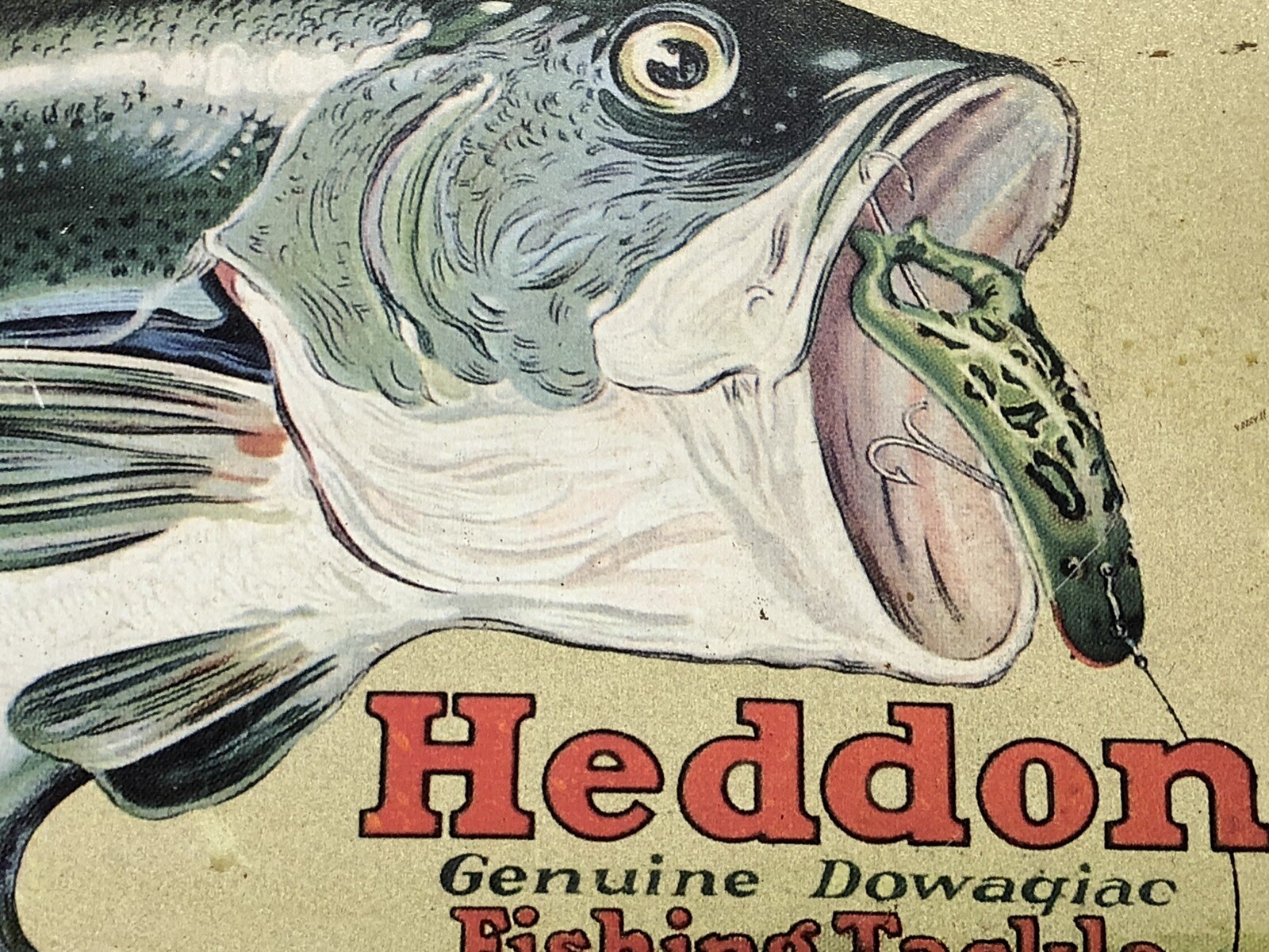 VINTAGE 2001 HEDDON FISHING TACKLE METAL BASS FISHING METAL EMBOSSED ...
