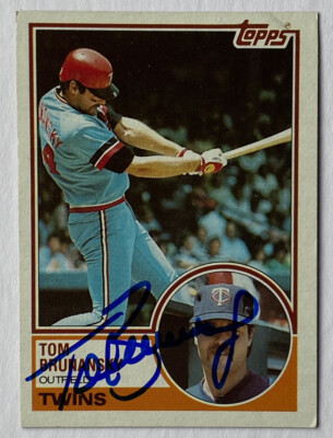 Tom Brunansky Signed Topps #232 1983 Card Minnesota Twins Auto MLB RAD ...