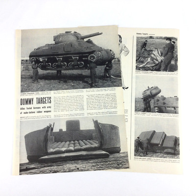 1946 WW2 Dummy Targets PRINT ARTICLE Allies US Army Fake Inflatable ...