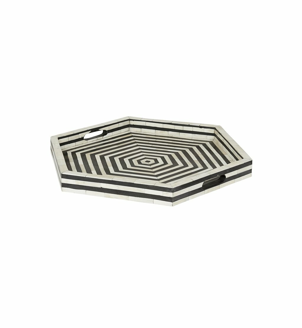 Hand Crafted Bone Inlay Tray Geometric Pattern | eBay