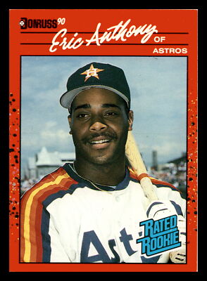 1990 Donruss Eric Anthony Rated Rookie RC Houston Astros #34 Centered ...