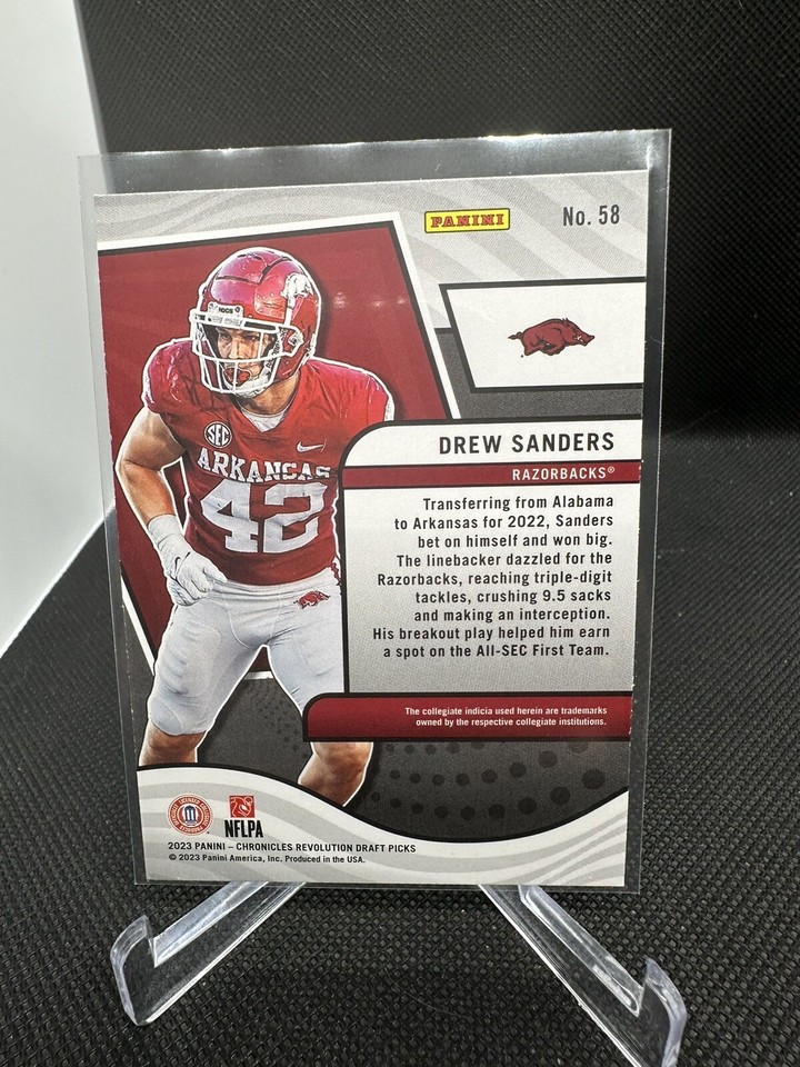 2023 REVOLUTION RC DREW SANDERS ROOKIE DRAFT CHRONICLES FOOTBALL JC ...
