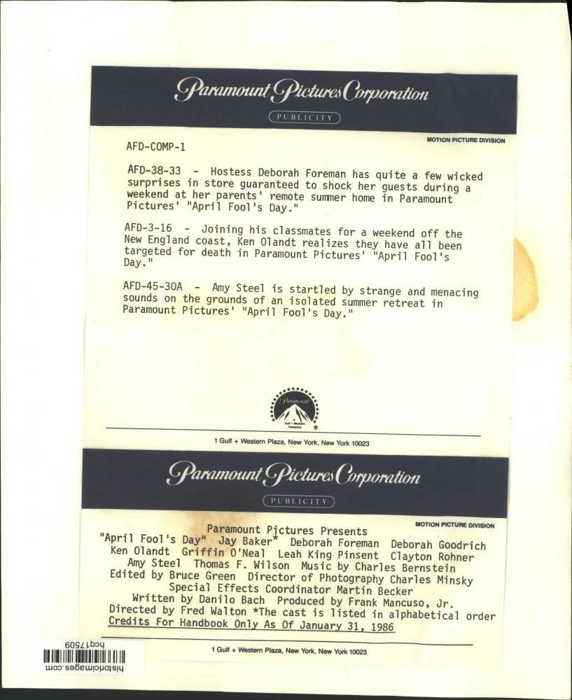 April Fools Day Movie Cast