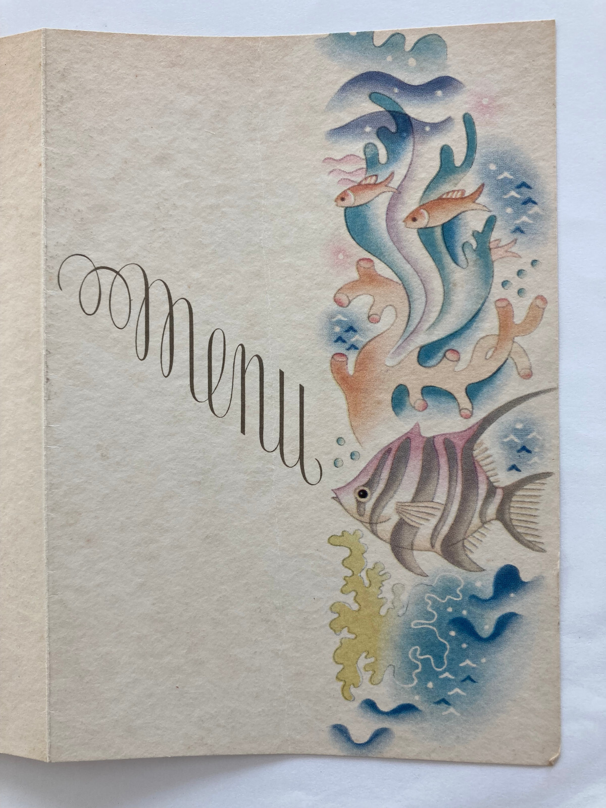 40s Hawaii Matson Menu Cover Aquatic Theme 3 Fishes - Frank McIntosh ...