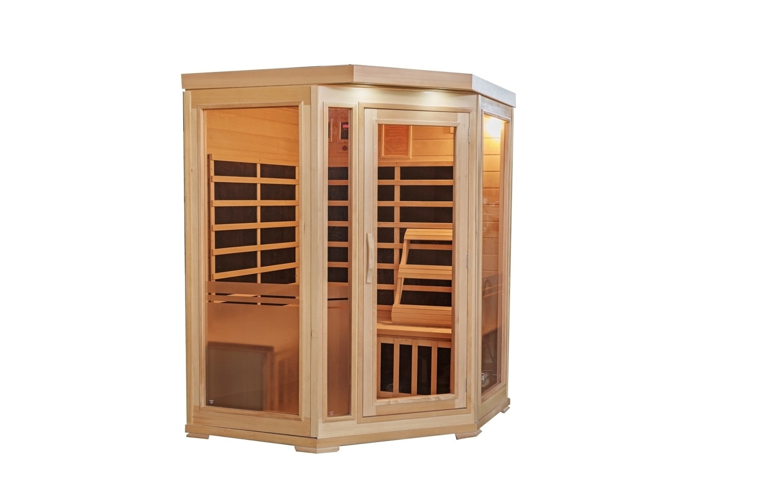 HeatWave Sonoma 3 Person Hemlock FAR Infrared Corner Sauna with ...