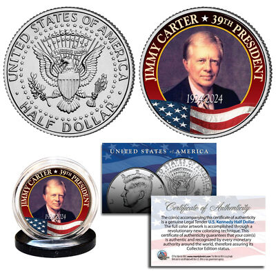 Jimmy Carter 39th President 1924-2024 Authentic US JFK Kennedy Half ...