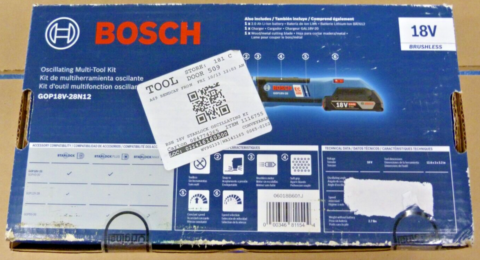 Bosch GOP18V-28N12 Brushless 18V Oscillating Multi-Tool Kit | eBay