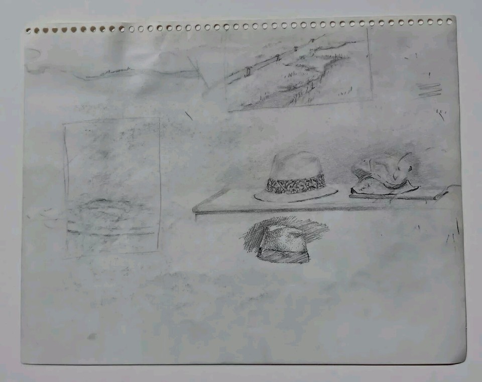 TOOBY BURTON YELLOWSTONE ARTIST PENCIL SKETCH BUILDING WITH CARS ...