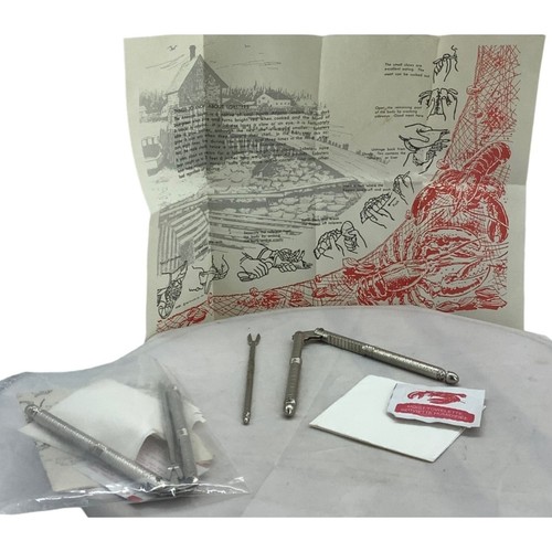 Vtg Lobster Eating Kit Tools Smith-Lee Co. Crab Nut Metal Cracker Picks ...