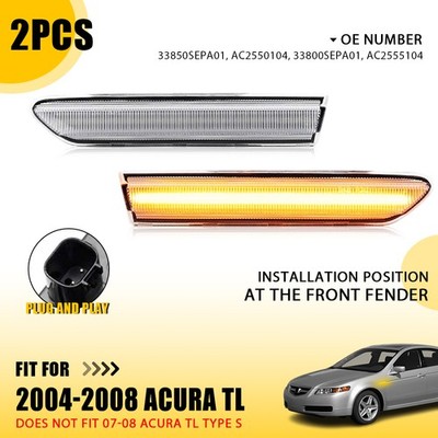 For 2004-2008 Acura TL Based Model Clear Front Left Right LED Side ...