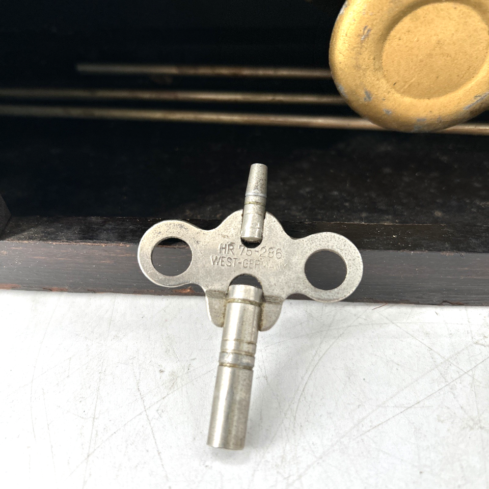 Vintage Gilbert Tambour Style Mantle Clock With Key And Pendulum Needs ...