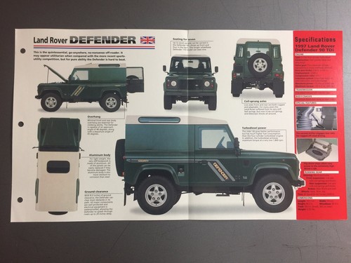 1990 Land Rover Defender Poster, Spec Sheet, Folder Awesome L@@K | eBay