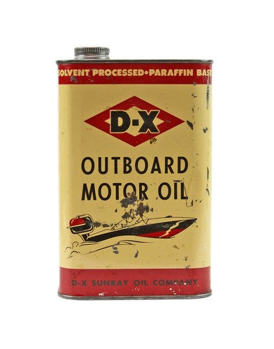 Vintage DX Sunray Oil Company Tulsa OK Outboard Motor Oil Quart Can ...