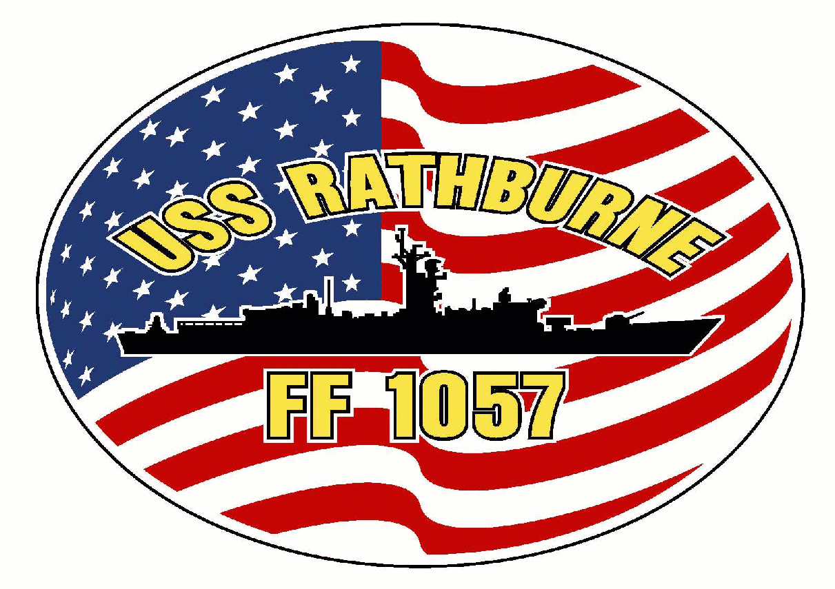 USS RATHBURNE FF 1057 DE 1057 Oval Decal / Sticker Military USN U S ...