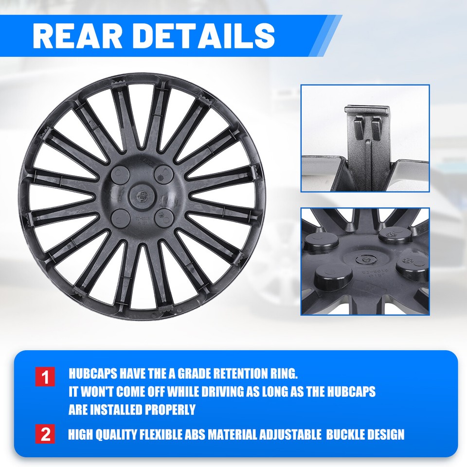 Set of 4 Hubcaps 14"-17" inch Wheel Covers for Toyota Corolla Nissan ...