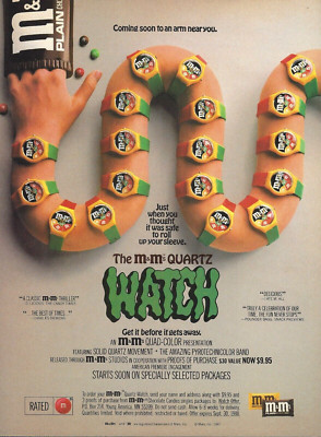 1987 M&M's Quartz Watch Rated M vintage PRINT AD Advertisement | eBay
