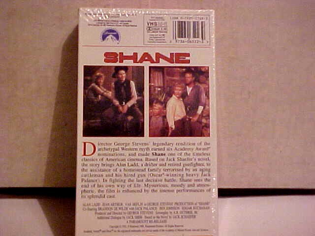CLASSIC Western "Shane" VHS NEW SEALED ALAN LADD JACK PALANCE BEN ...