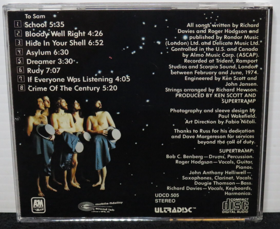 SUPERTRAMP CRIME OF THE CENTURY ORIGINAL MASTER RECORDING CD COMPACT ...