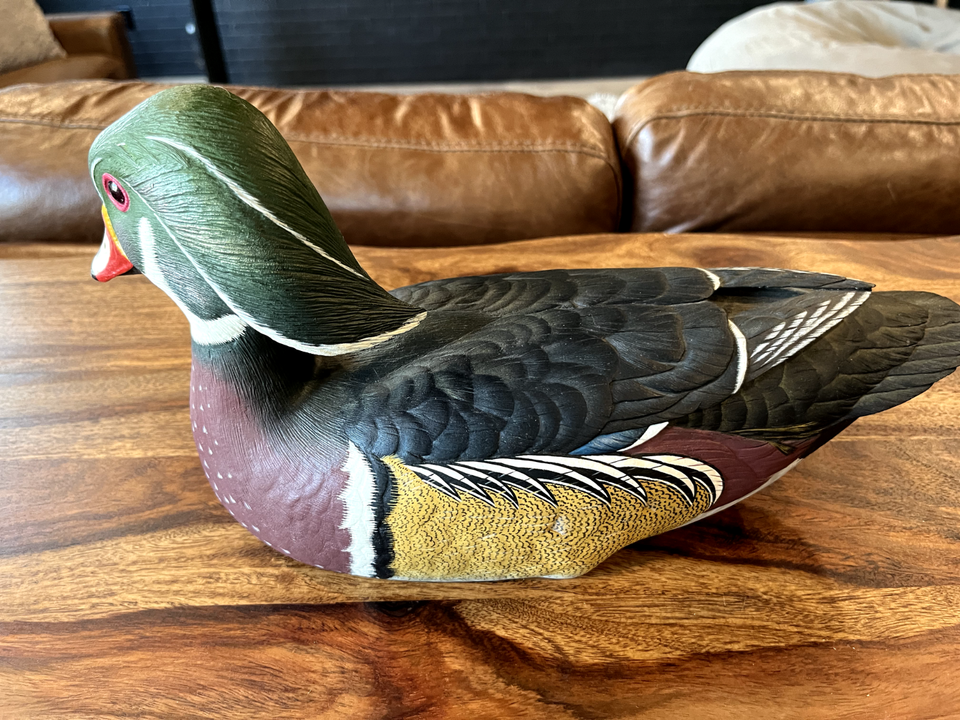DRAKE WOOD DUCK DECOY HAND CARVED BOB GOFF - BEAUTIFUL!! | eBay