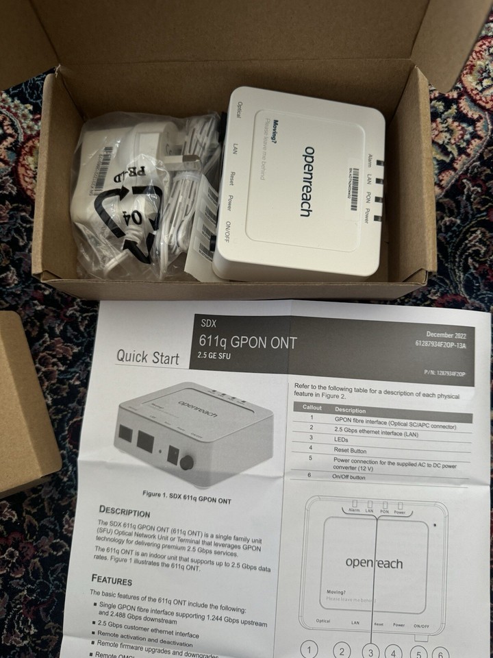 BT Openreach Modem GPON ONT SDX611Q | eBay UK