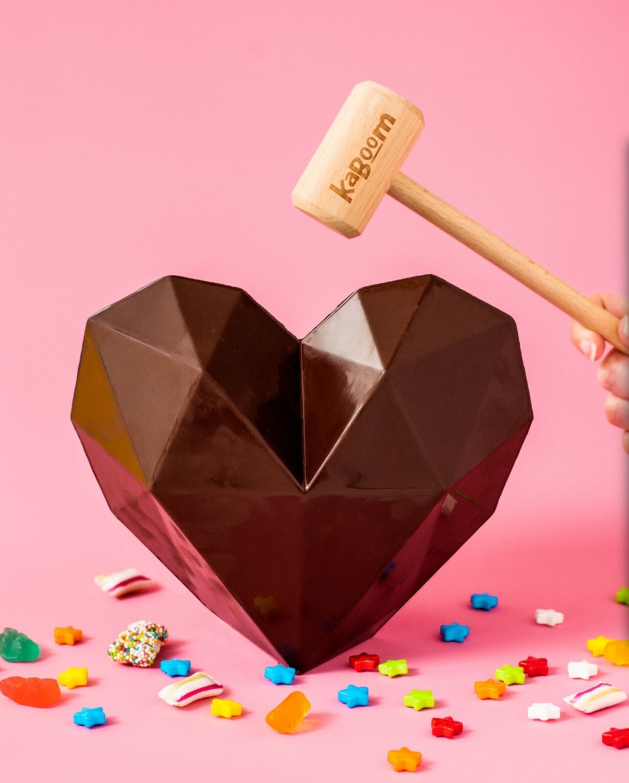 KaBoom Chocolaka Chocolate Heart Mold Pinata Geometric 3D 8" x 6.5" x 5 ...