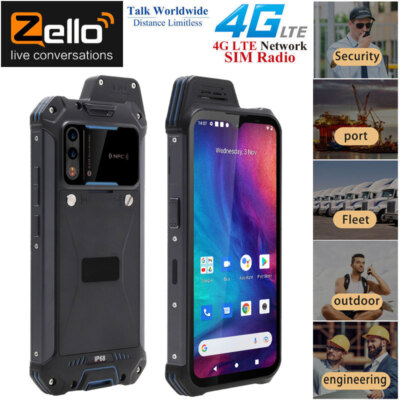 Unlocked 4G Android Rugged Phone Zello 2-WAY Walkie Talkie PoC Radio ...