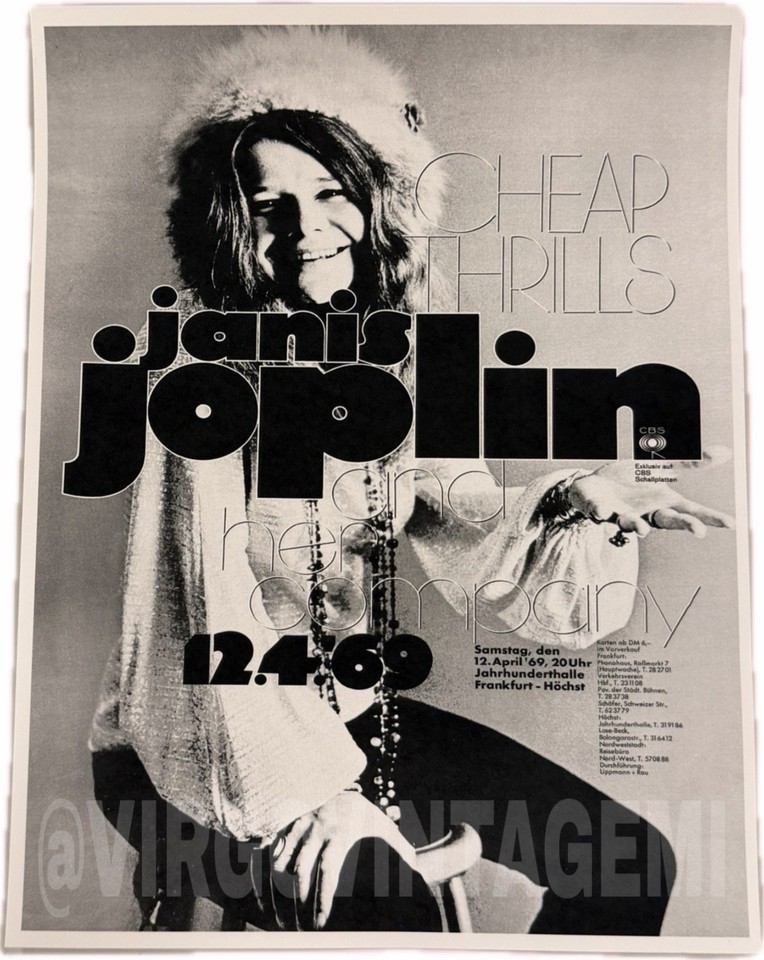 Janis Joplin and Big Brother & The Holding Company Flyer (April 12 ...